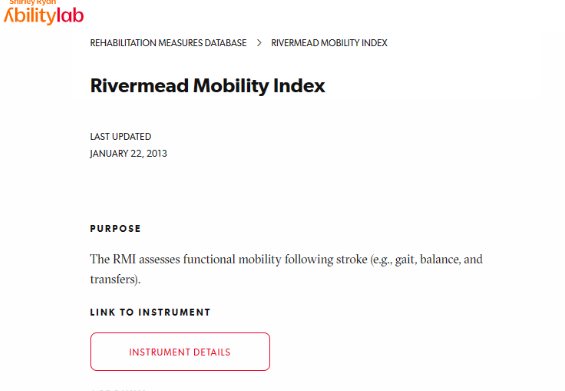 Rivermead Mobility Index. :: Escalas de evaluación